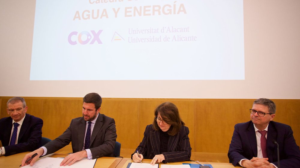 La Universidad de Alicante y Cox crean la Cátedra Agua y Energía